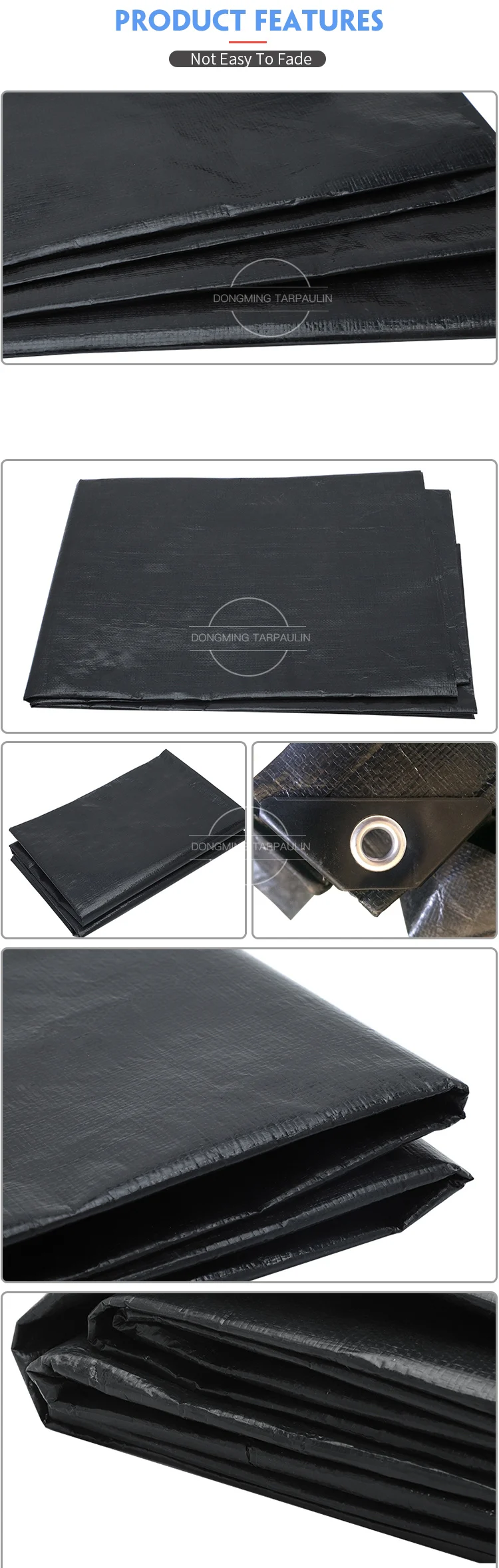100% Waterproof Black and White Pe Tarpaulin Transparent Plastic Canvas ...