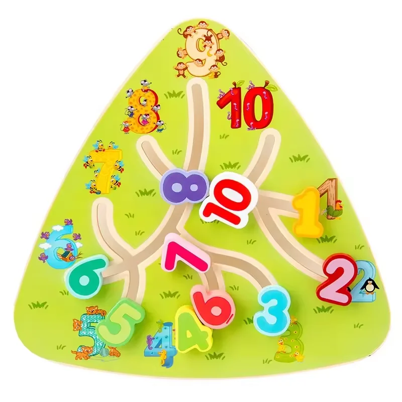 Children Montessori Wooden Toys Maze Slide Puzzle Jigsaw Board Animal ...