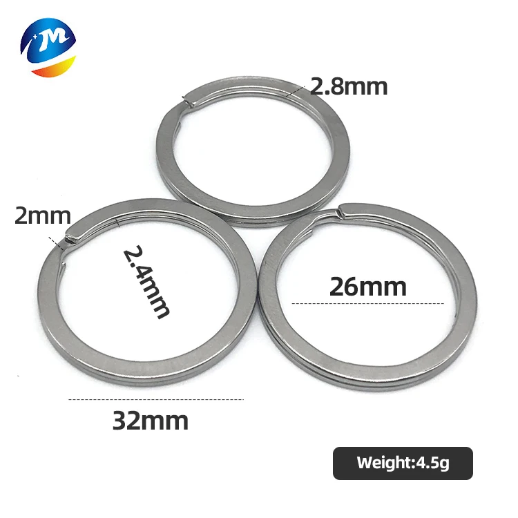 Custom 32mm Eco-friendly Iron Split Ring Keychain with Galvanized ...