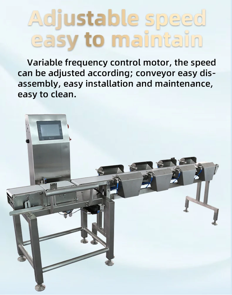 Packaged Food Automatic Weighing And Sorting Machine Multistage Weight Sorting System - Buy Fish ...