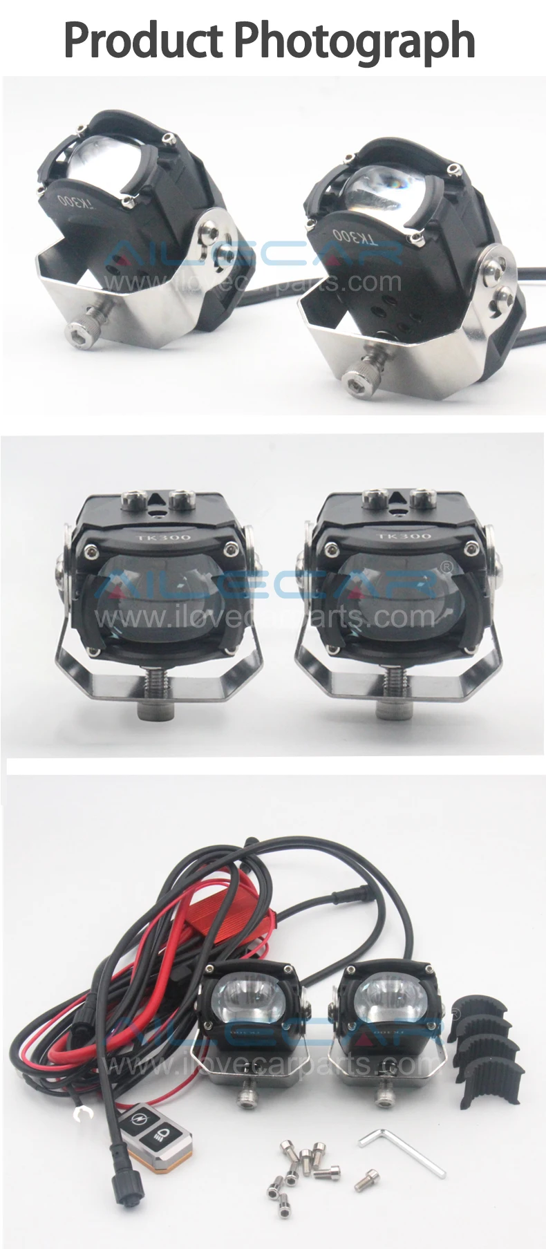 12V 24V 60W Super Mini LED Motorcycle Headlight TK300 Waterproof ...