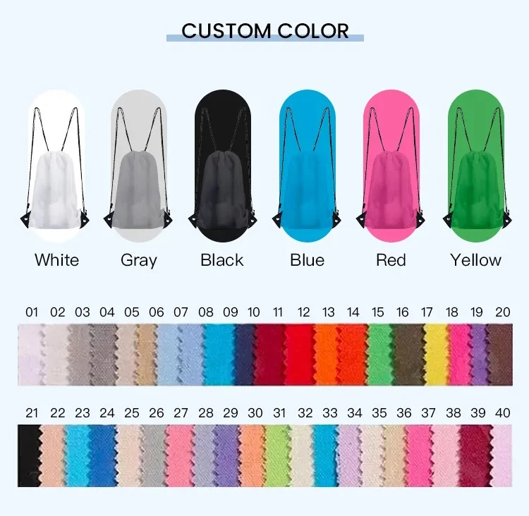 Wholesale Customized Logo Printed Waterproof Drawstring Bags