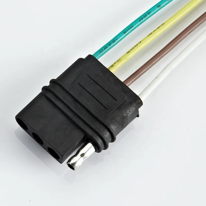 4 Pin Flat Plug 18awg Trailer Wiring Harness Universal 4 Way Flat ...