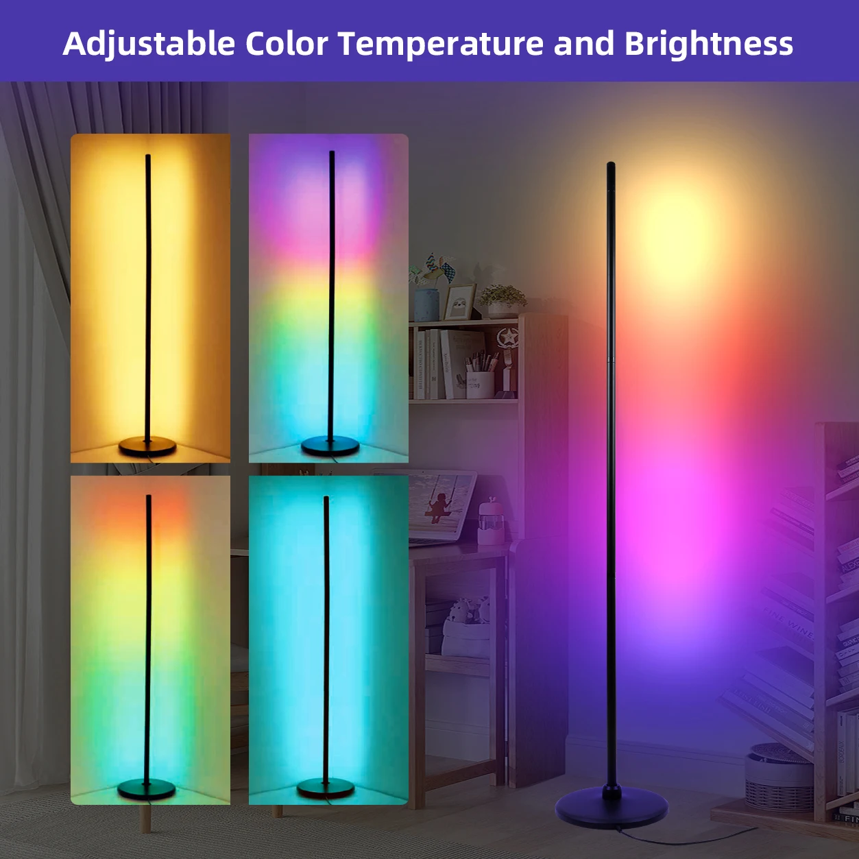 Indoor Home Decor Smart Smart Remote Control Corner Rgb Color Changing ...