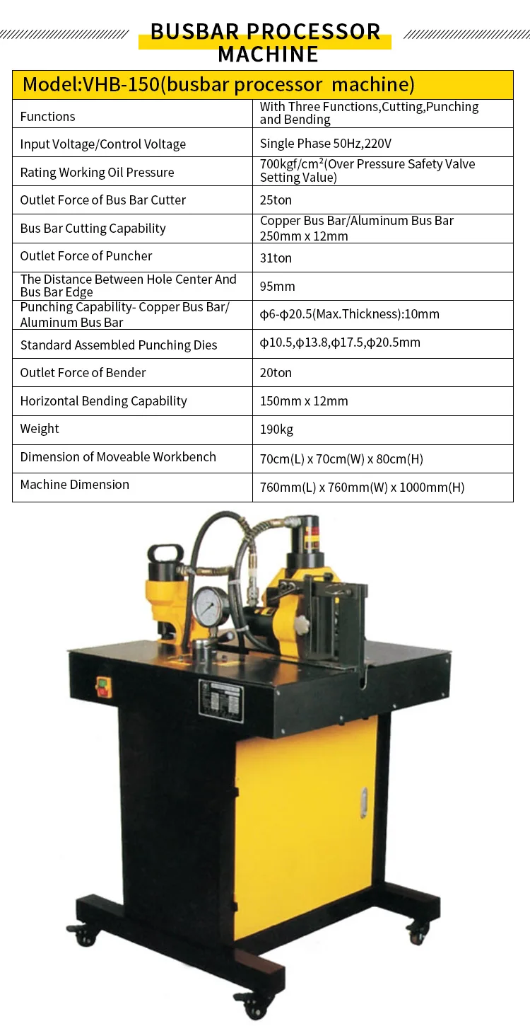 ODETOOLS VHB-150 Busbar Processing Machine - Versatile & Efficient