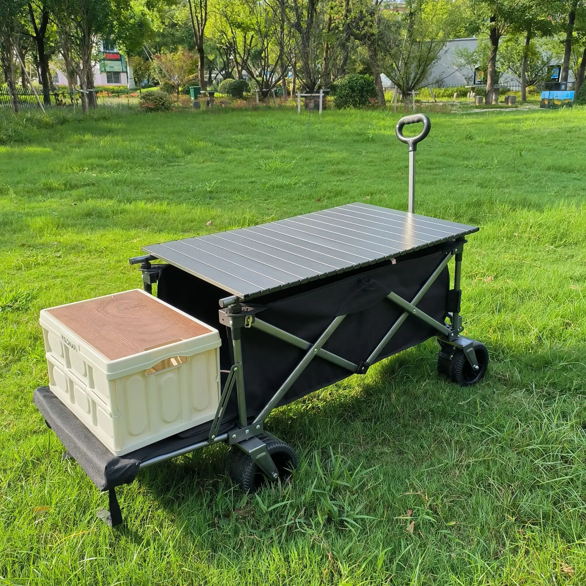 Outdoor Garden Beach Trolley Fishing Folding Camping Cart Wagon ...