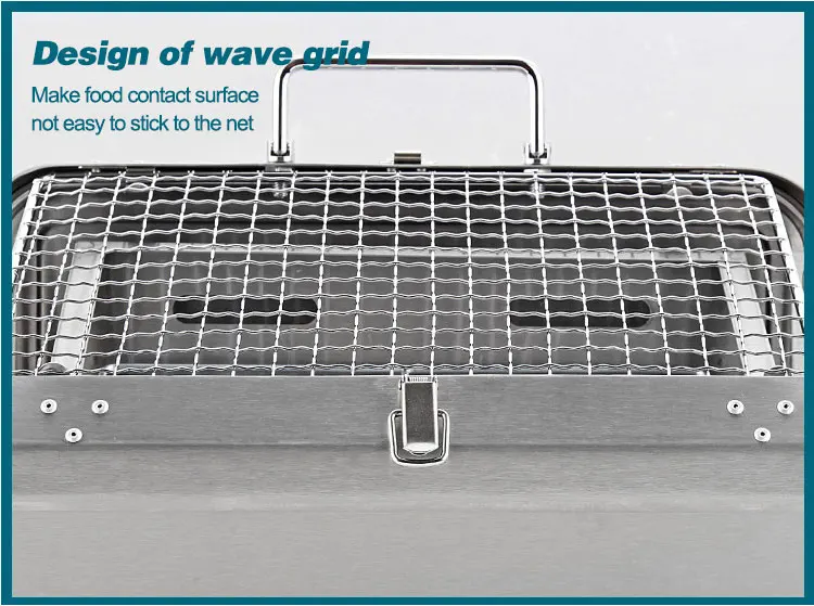 Custom Outdoor Mini Barbecue Grill Portable Briefcase Style Camping ...