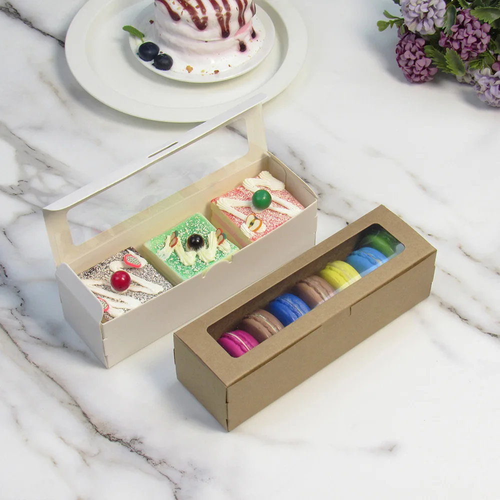 Dividers Biscuits Bakery Packaging Clear Window Drawer Candy Cake Cookie Boxes Sweet Macaroon ...
