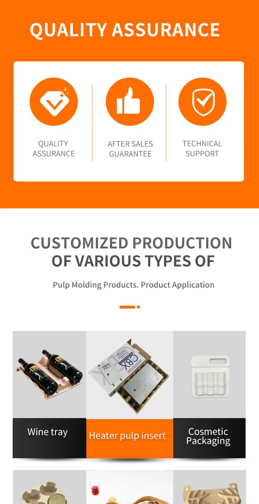 Custom Sugarcane Bagasse Industry Inner Packaging Insert Industrial ...