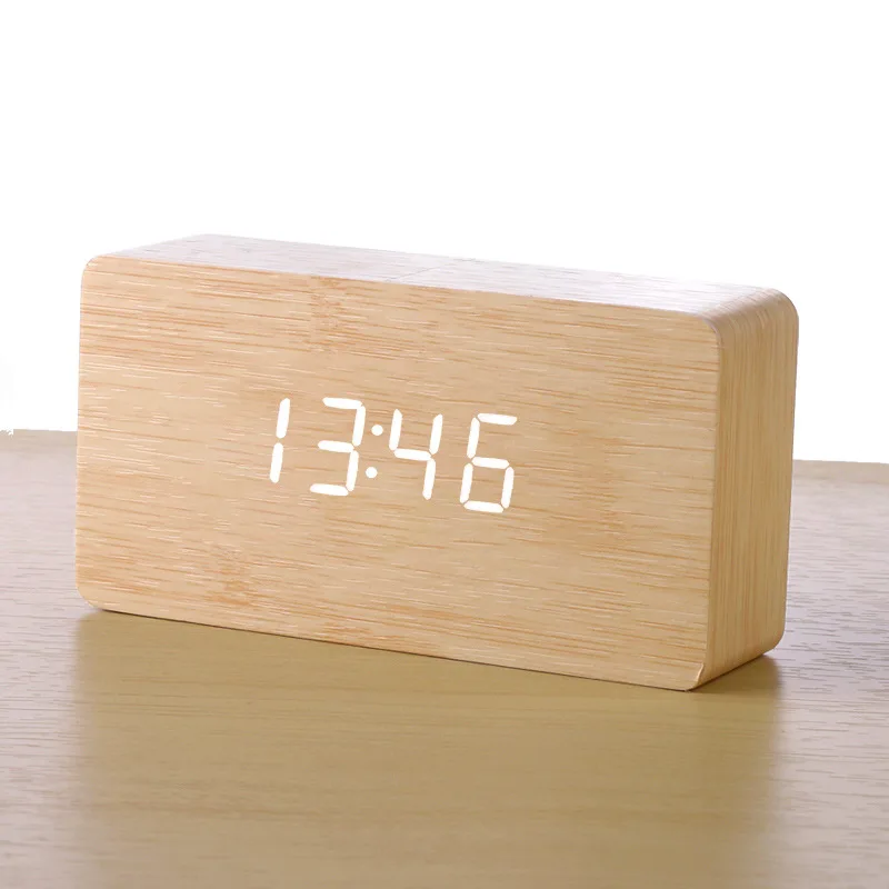 Personalized Wooden Digital Clock Charging Multifunction Led Digital ...