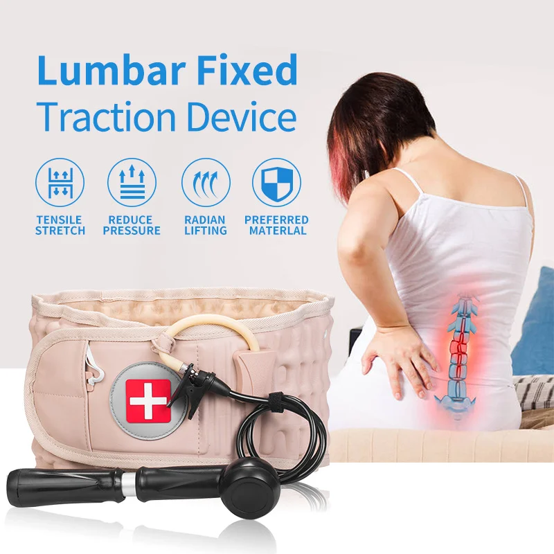 Inflatable Lumbar Tractor Waist Fixation Belt Straightener Air Traction ...
