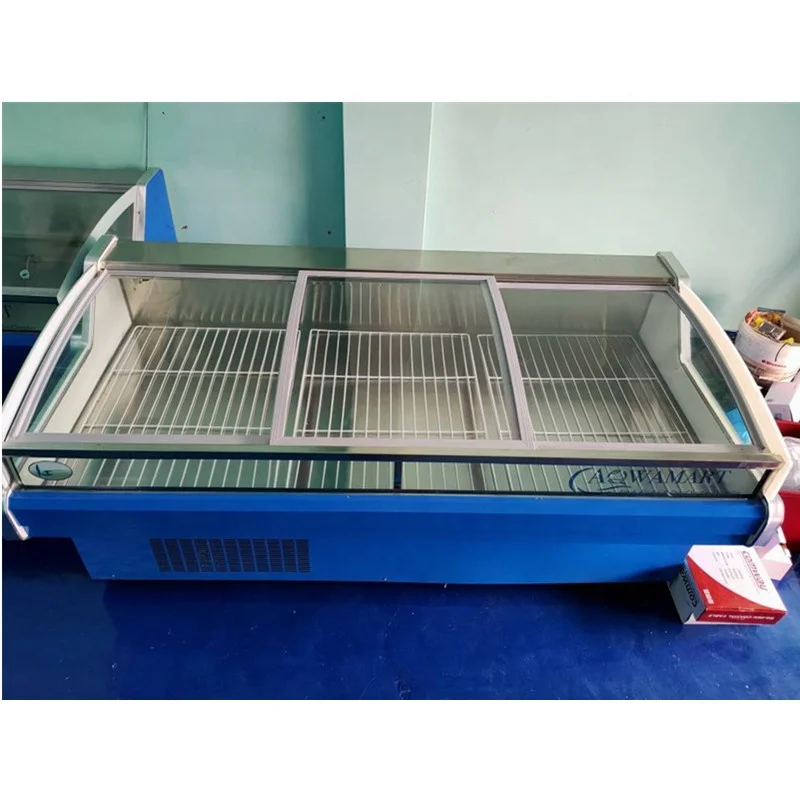 Meat Display Chiller Supermarket Glass Door Chiller Freezer Fresh Meat ...