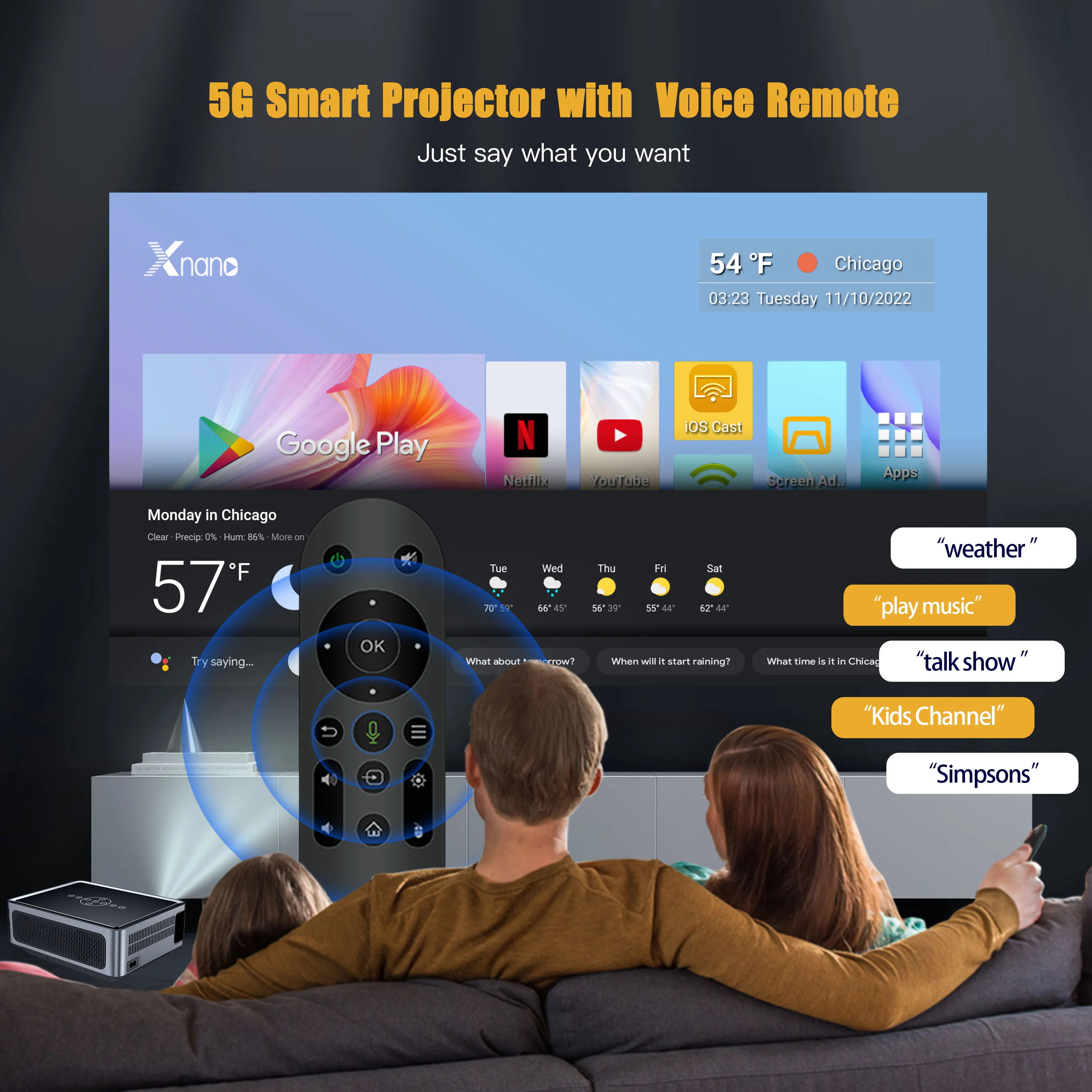 XNANO X1 PRO 4K 1080P Projector - Smart, Portable, and Bright