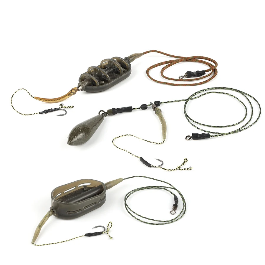 Fishing Hook Artificial Bait Cage Set Feeder Bait Rack Rock Catfish Rig ...