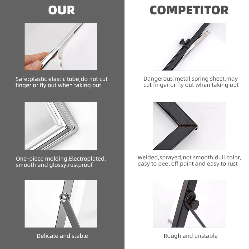 Custom Wholesale Double Sided Glass Photo Frame 5x7 6x8