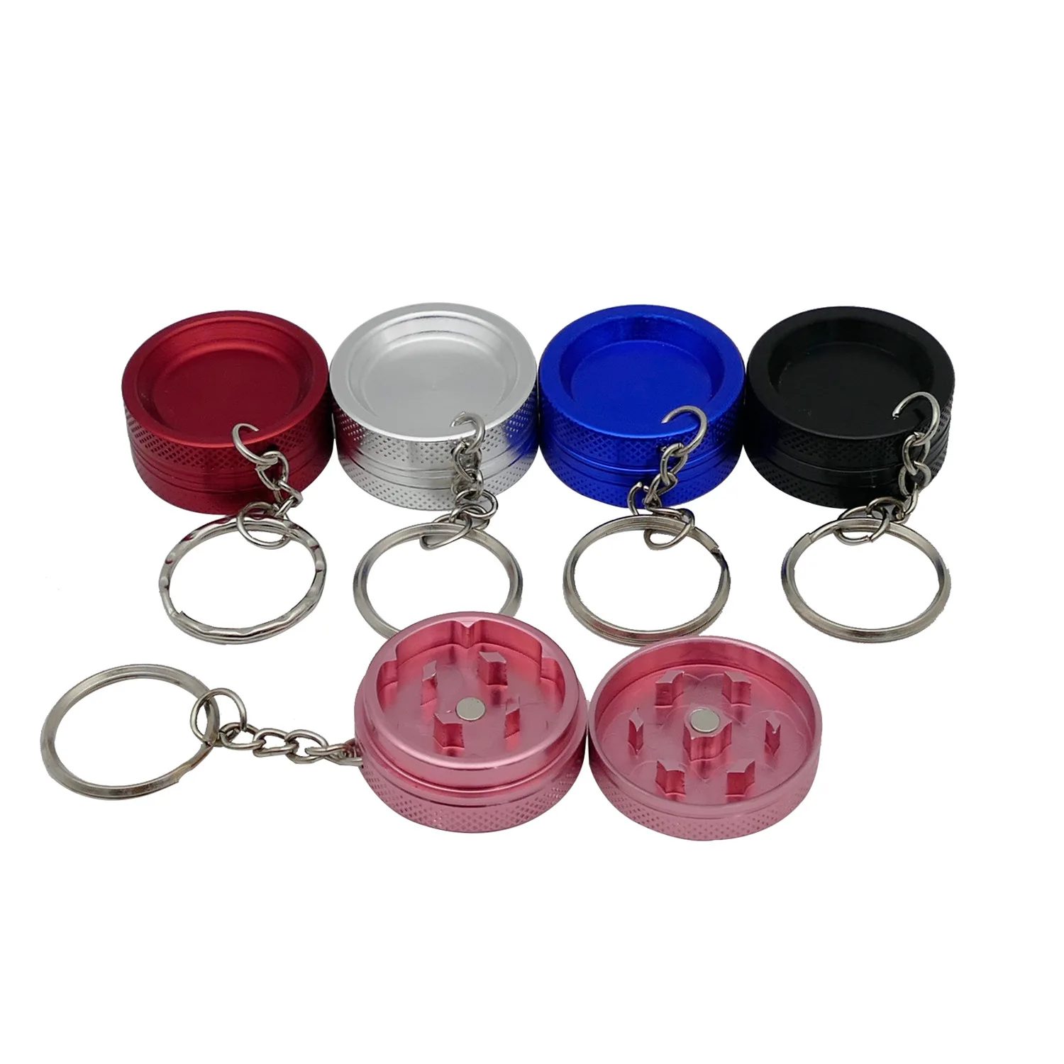 Portable Pocket Mini Grinder 30mm 2parts Herb Grinder With Keychain ...