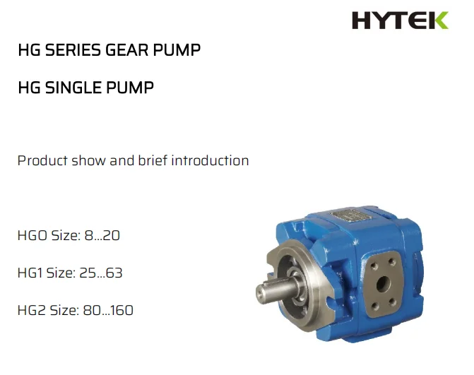 Hytek Hg Series Hydraulic Internal Gear Pump Hgo-8/10/13/16/20 Hg1-25 ...
