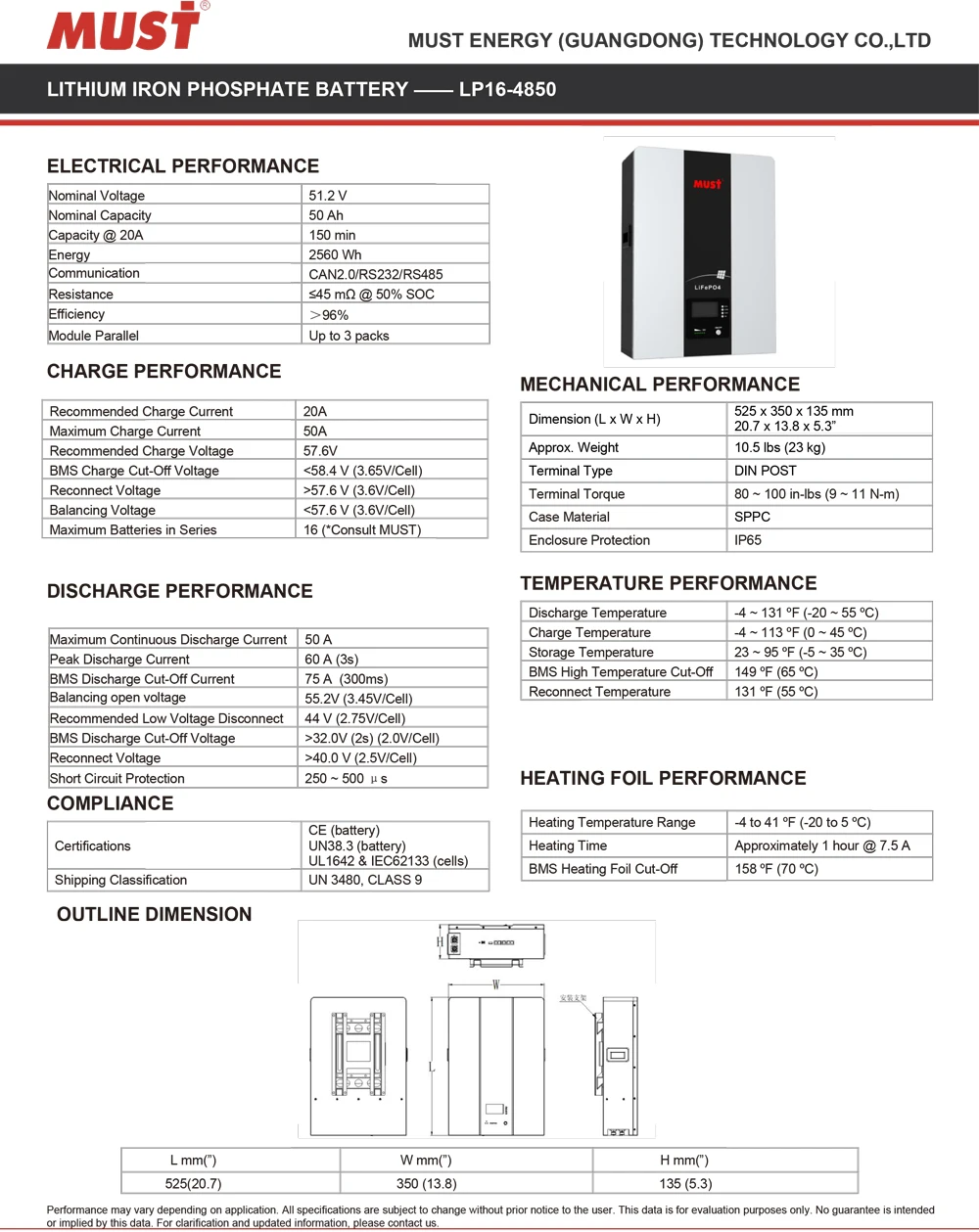 10kwh Must Lithium Ion Battery Lp16 10kwh 51.2v 200ah For Home - Buy ...