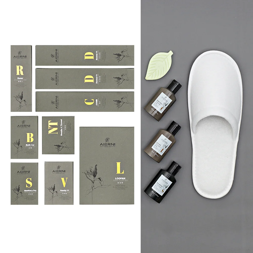 Factory Branded Luxury Hotel Amenities Travel Spa Slipper For 5 Star ...