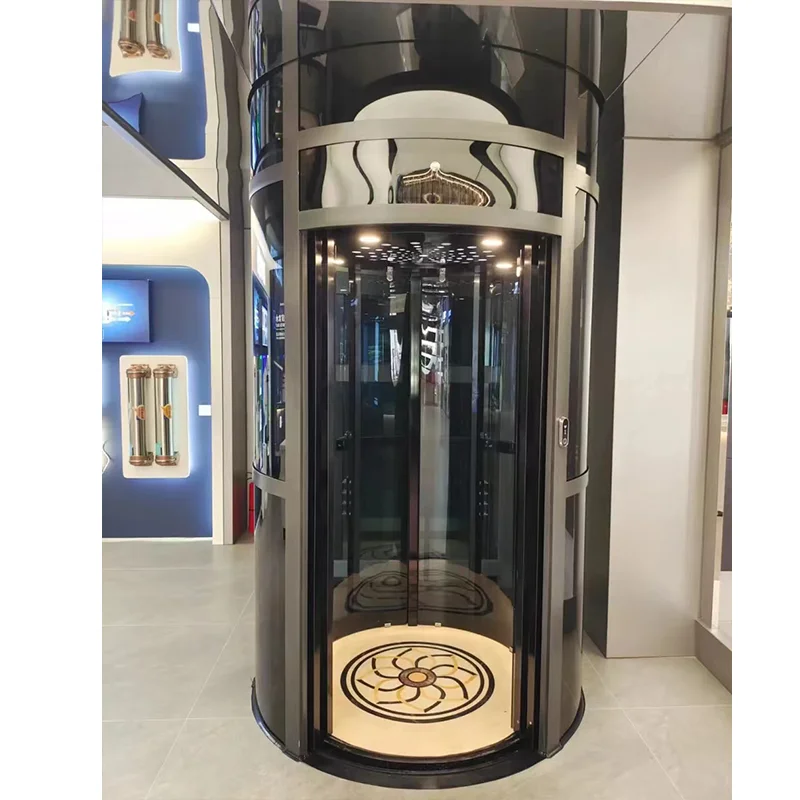small shaftless ascensores residential elevators round elevator Capsule elevator for house 2-4 ...