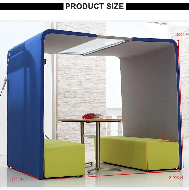 New Acoustic Soundproof Office Highback Sofa Square Cube Telephone ...