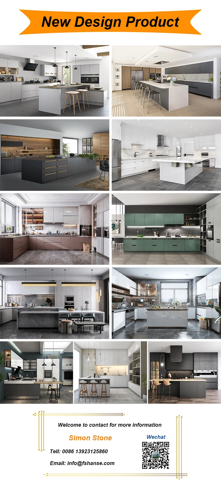 Custom Made Modern High Gloss Folding Wood Kitchen Cabinet Set With ...