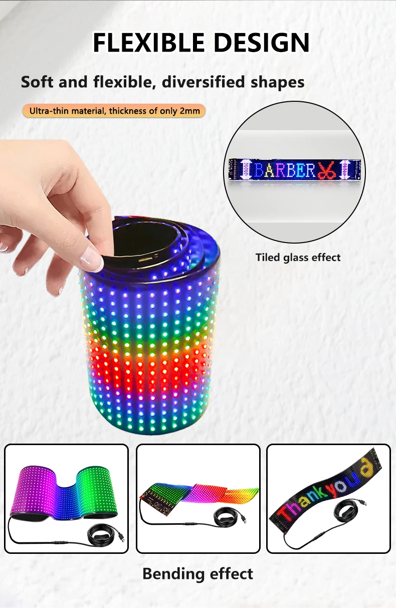 Programmable Flexible LED Matrix Panels for Car Windows