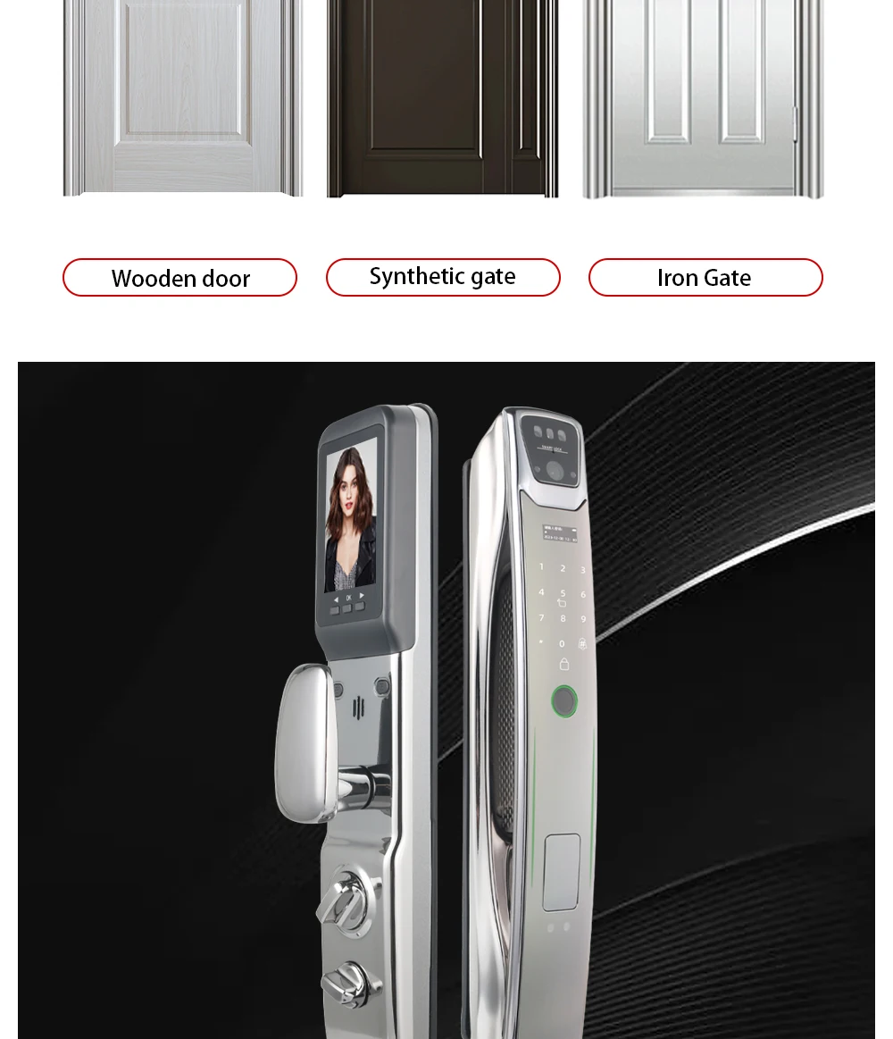 Tuya Camera Keypad Smart Entry Door Locks Electric Mortise Lock ...
