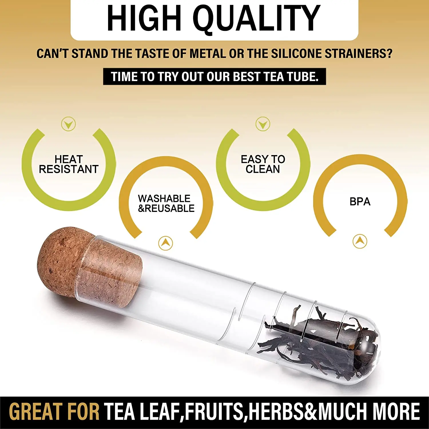 Custom LOGO Tea Infuser Strainer - Borosilicate Glass