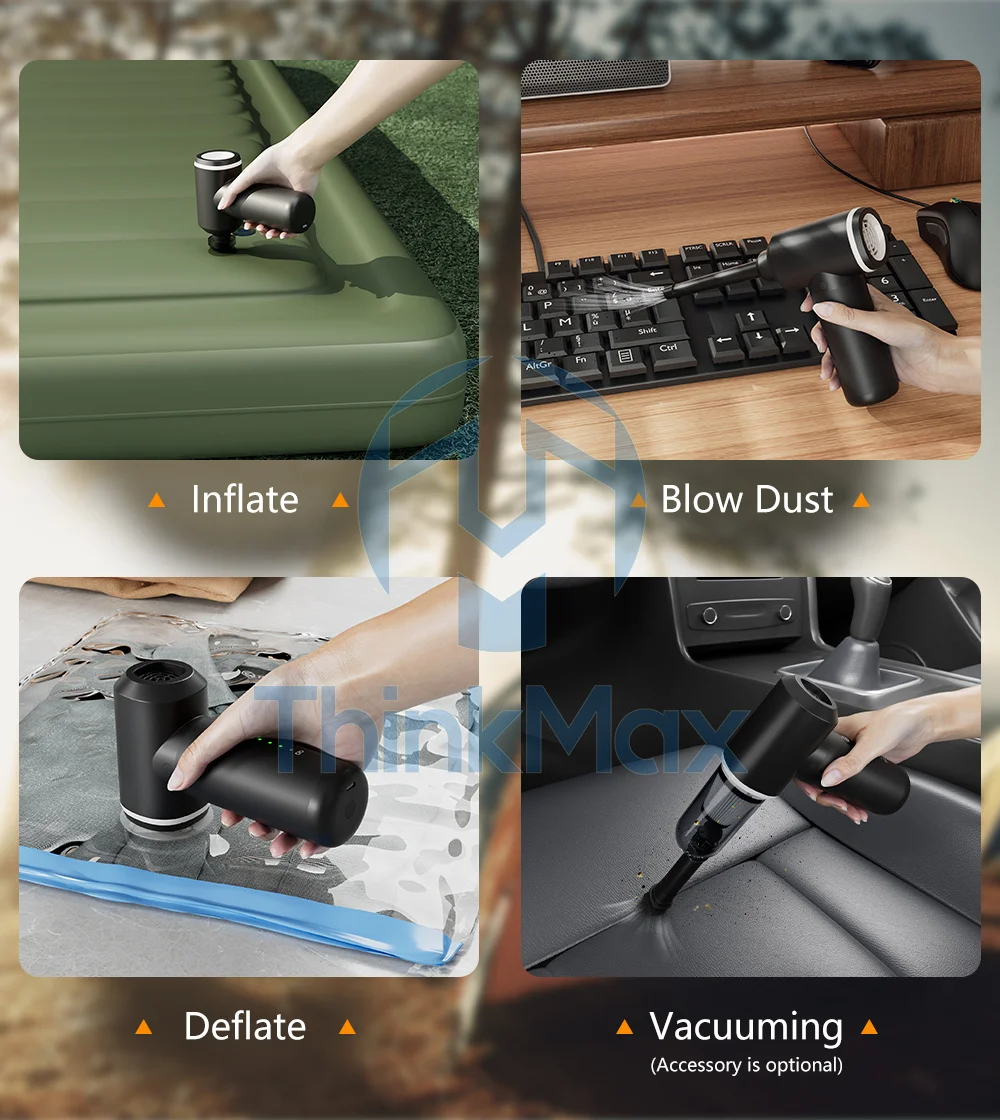 Mini Handheld Car Vacuum Cleaner with Air Pump Function