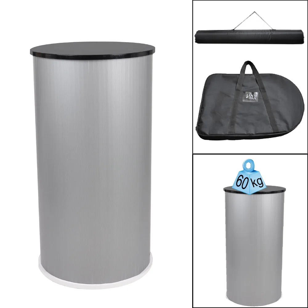 Portable Promotion Exhibition Counter Table Black Round Trade Show ...