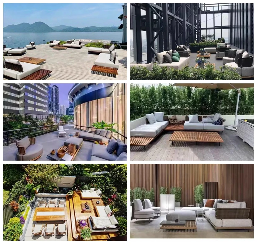 Modern Cabana Furniture Set - Acacia Wood Outdoor Lounge