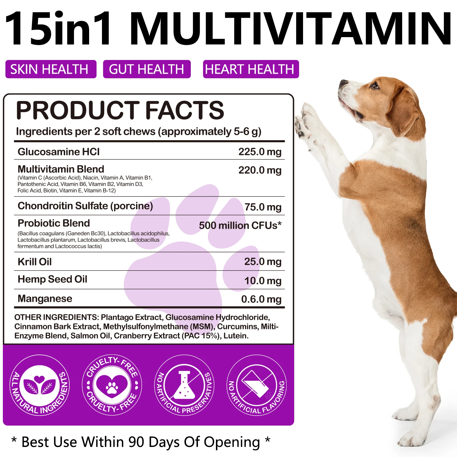 Private Label 15 In 1 Dog Multivitamin Supplements Immunity Digestion ...