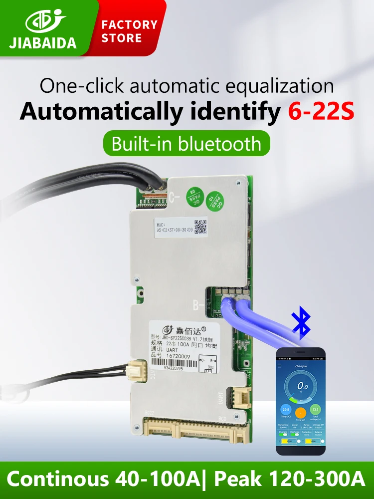 Custom Jbd Bms Uart Balancing 72v 20s/21s 100a Liion 8s 24v Lifepo4 48v ...