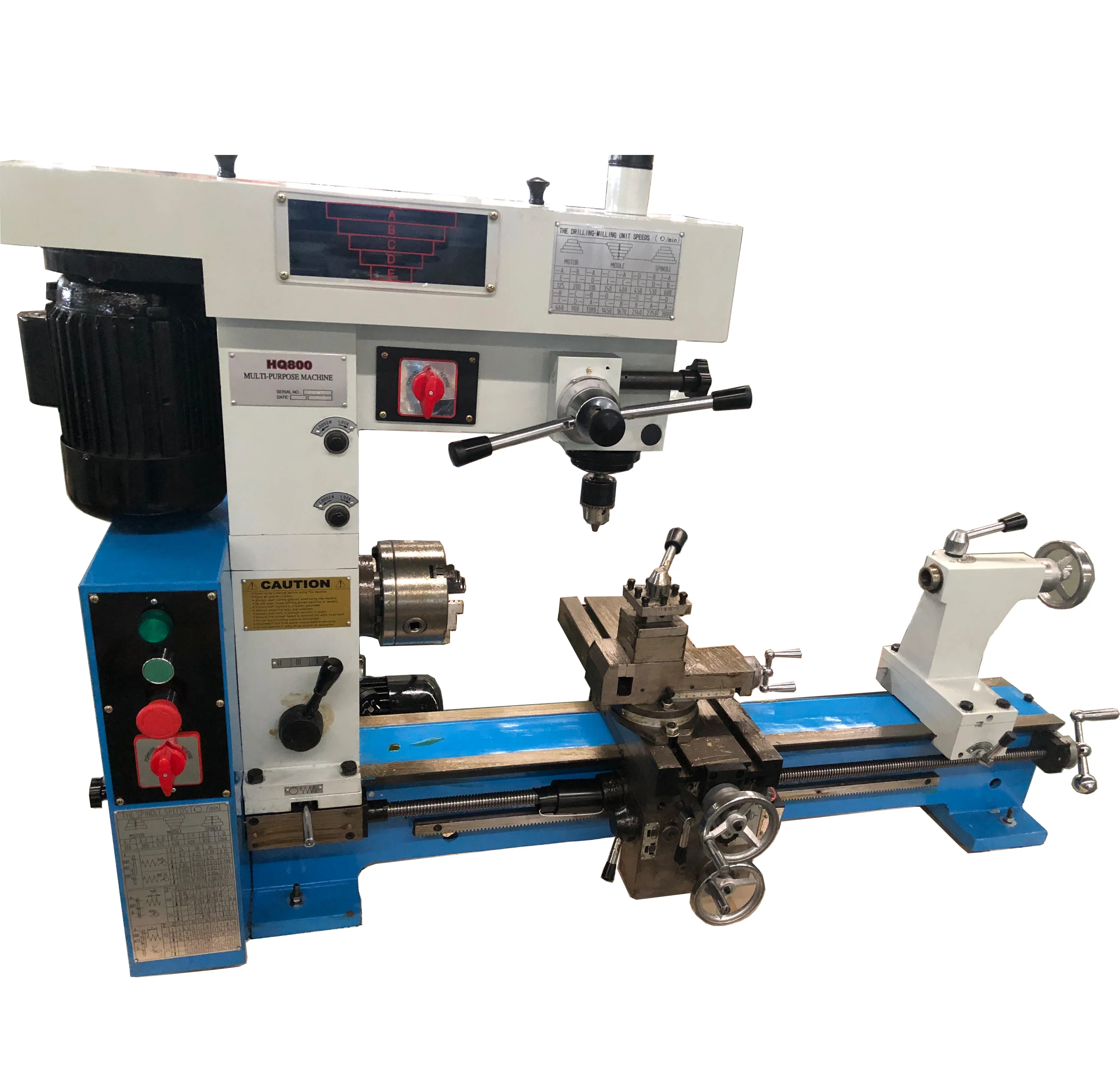 Multi Purpose Machine Metal Lathe Drilling Milling Combine Machine HQ800