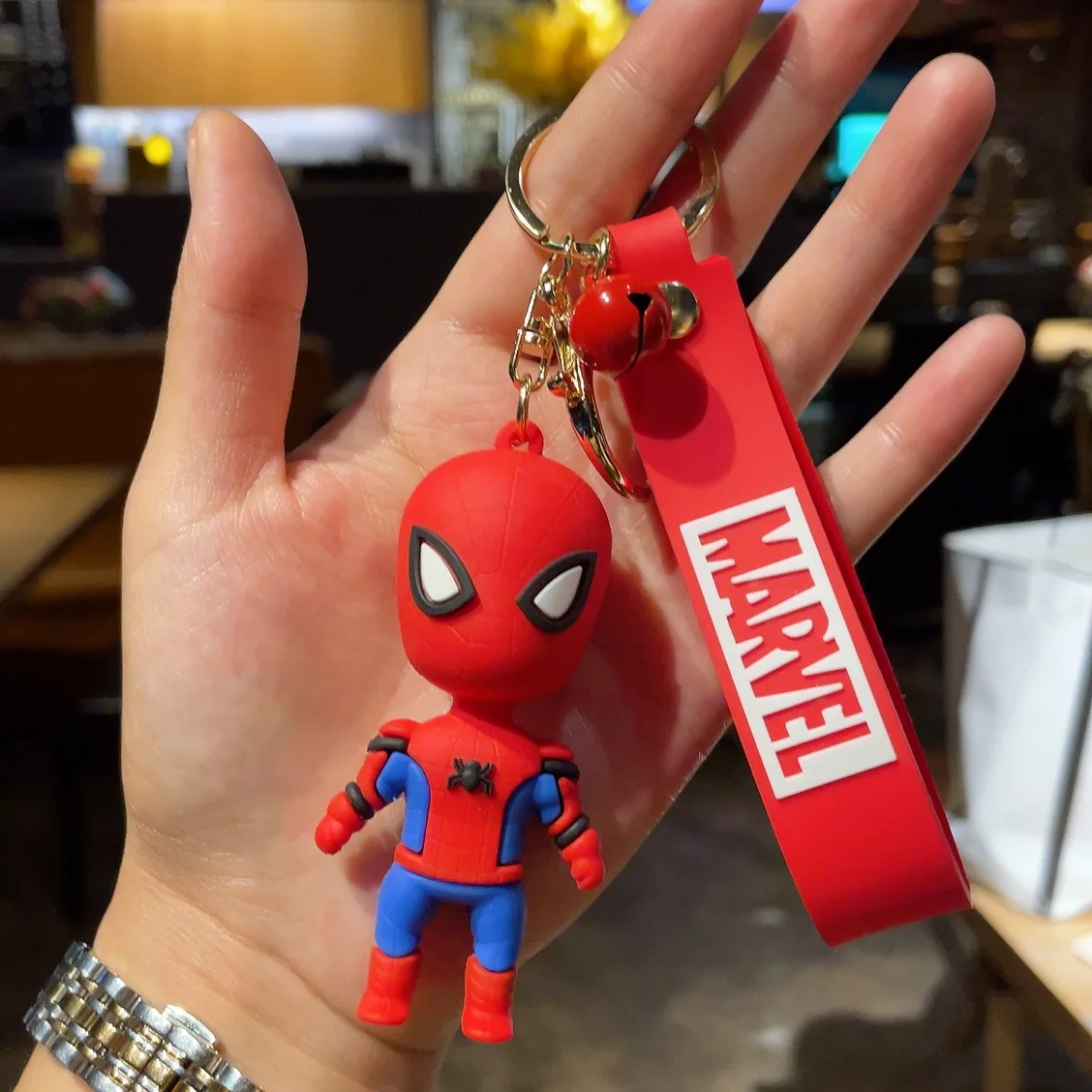 Marvel Avengers Shield Captain Alliance Cartoon Iron Man Keychain Leather Rope Spiderman Plastic ...