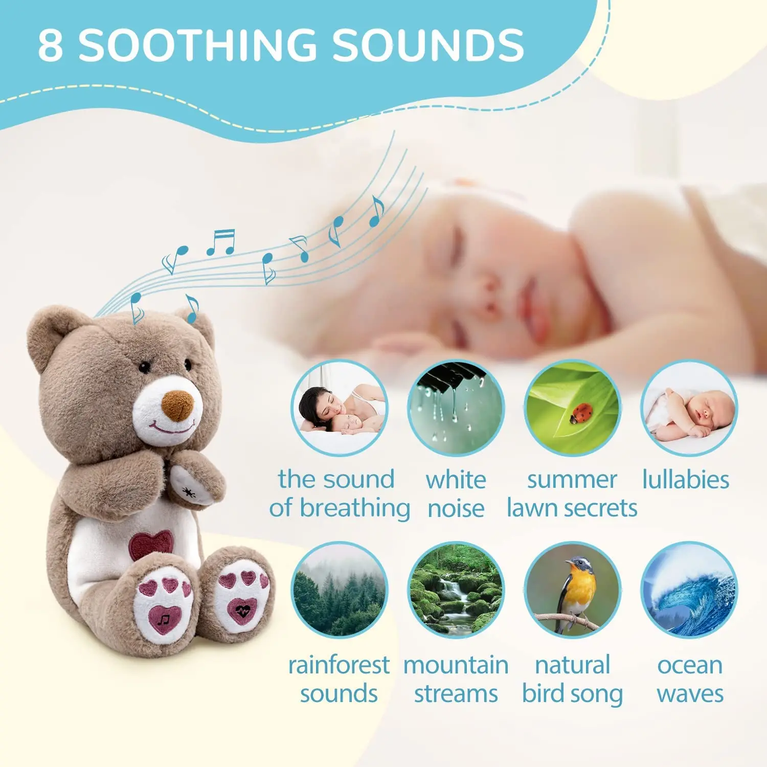 Baby Sleep Soother,Newborn Essentials Baby Stuff Toys Sound Machine For ...