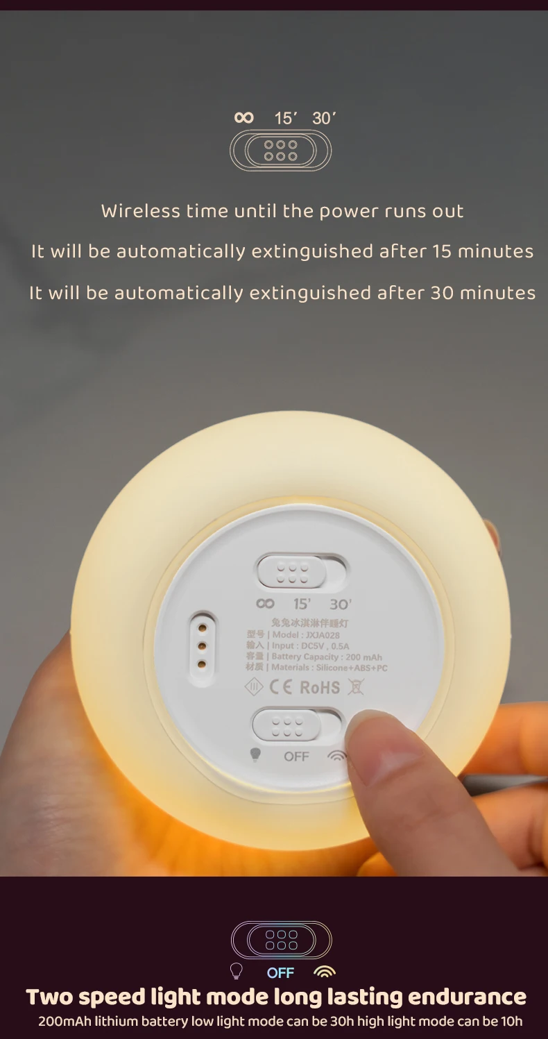 Silicon Lamp - Modern LED Night Lights with 10000 Hours Lifespan
