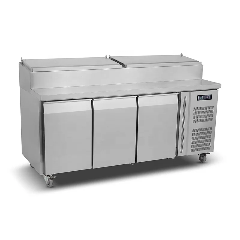 Commercial Salad Pizza Prep Table Chiller - Stainless Steel