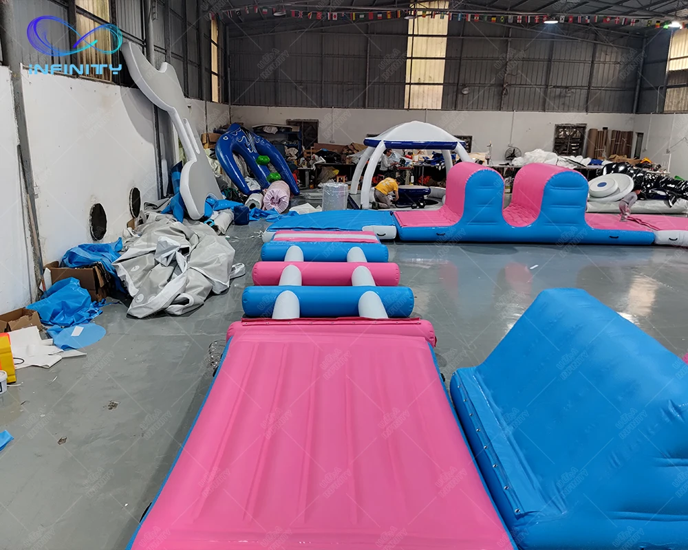 Sea Floating Water Obstacle Course Adults Fun Game Inflatable Water ...