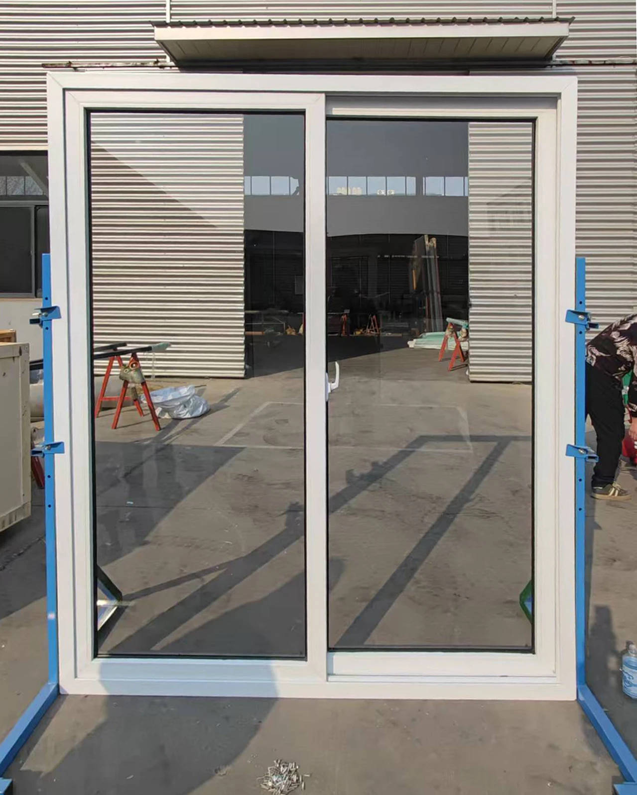 CHANGYI House Exterior Courtyard Sliding Door UPVC Glass Entrance ...