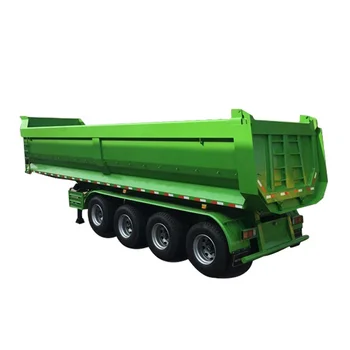 Heavy Duty Hydraulic Rear Dump Trailer 4 Axles End Dump Fully Welded ...