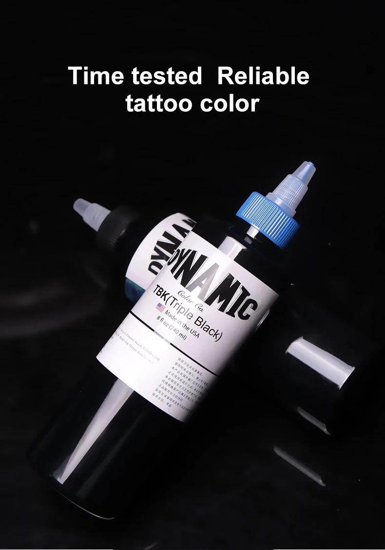Dynamic TBK 8 Oz Triple Black Tattoo Ink - Original Quality