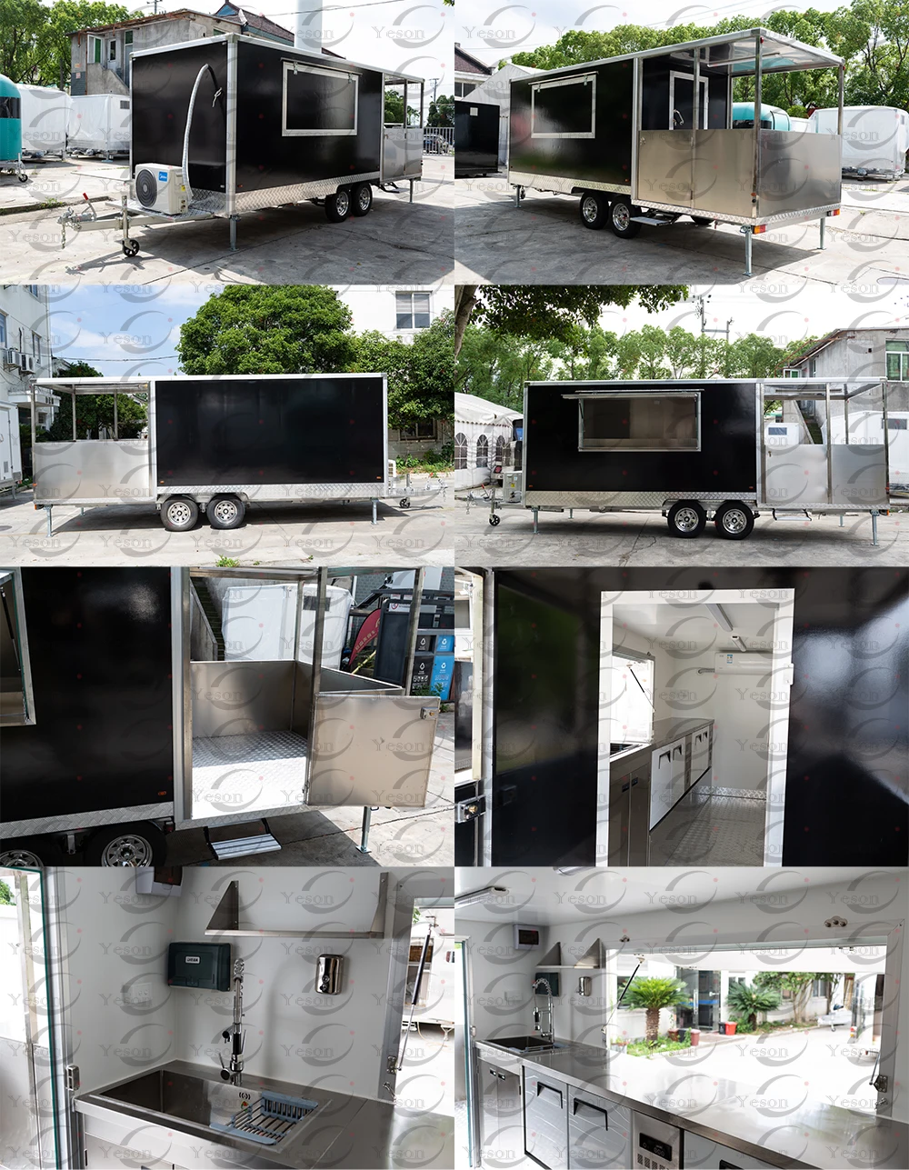 New Design Outdoor Custom Fully Equipped BBQ Mobile Food Truck Trailer ...
