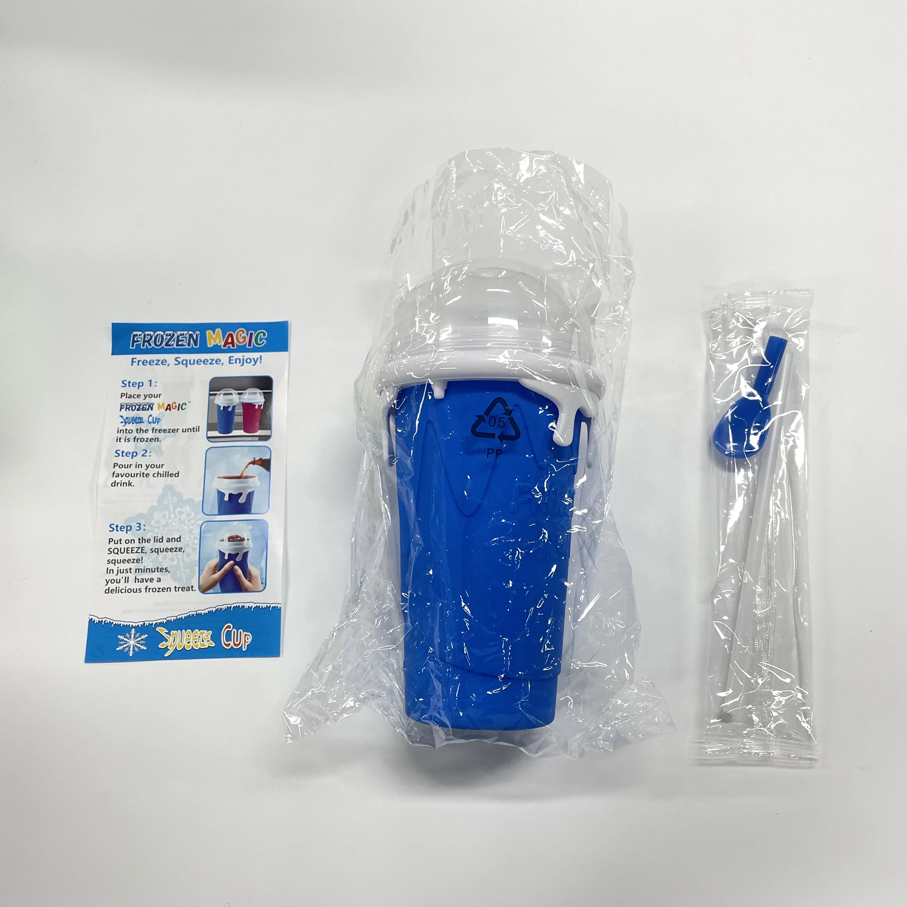 500ml Ice Cream Frozen Slushy Maker Magic Squeeze Cup Cooling Maker Cup ...