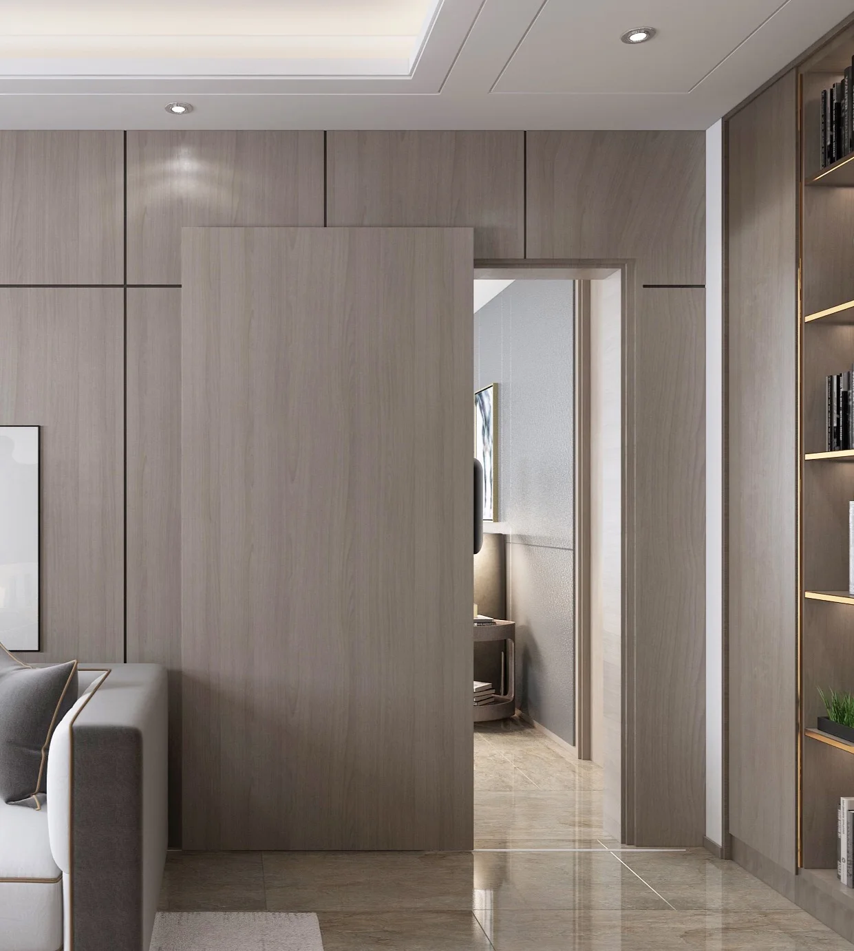 Concealed Wall Mount Hidden Track Ghost Door Sliding System