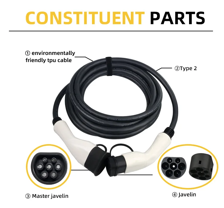 22 Kw Type 2 To Type 2 Connection/mode 3 Type 2 Ev Cable company ...