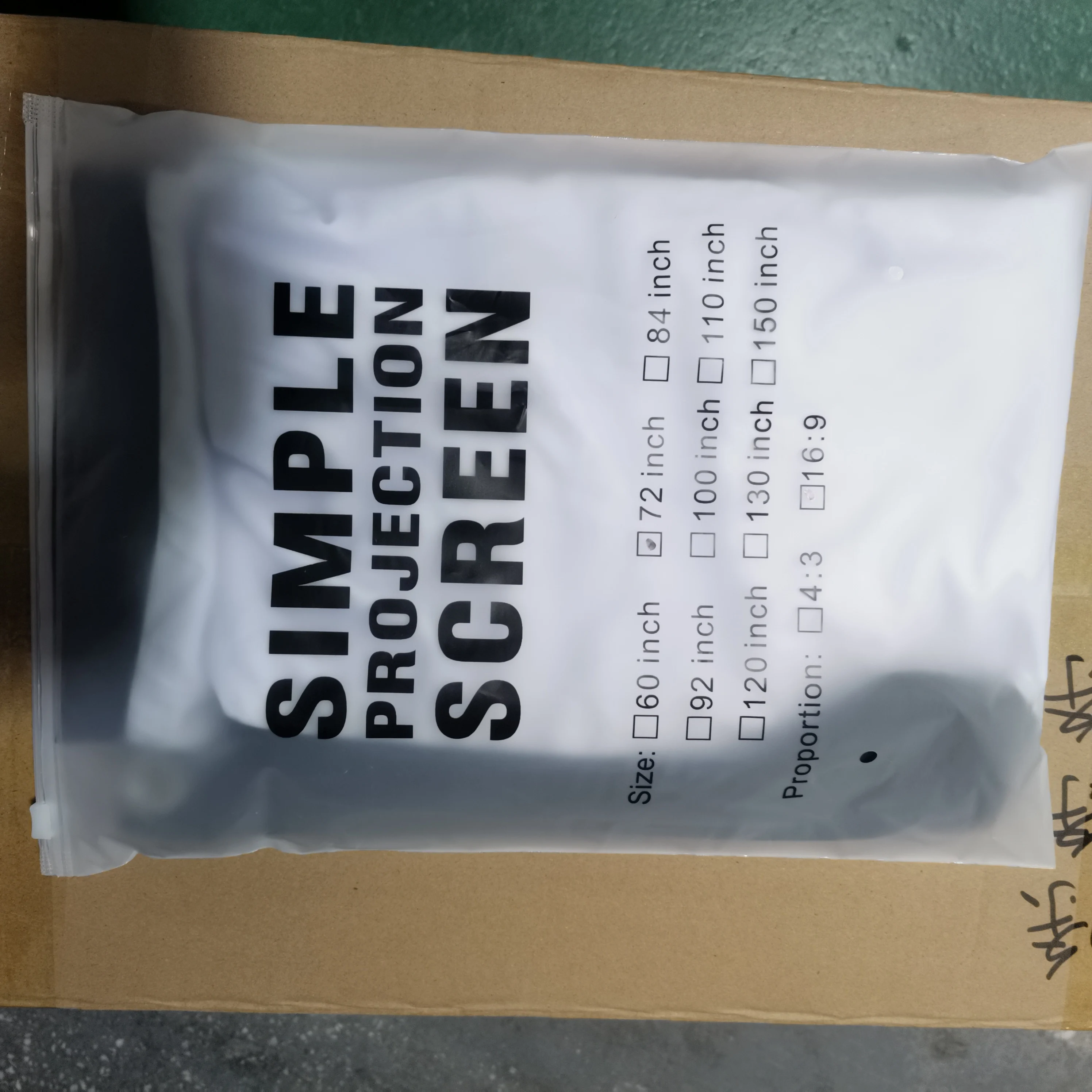 Projection Screen 60-150 Inch Milk White Shred Black Background Wrinkle ...