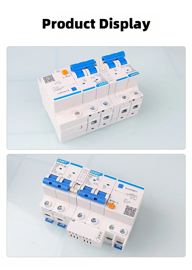 CHINT NXB NXBLE Series 1p 2p 3p 4p MCB RCBO Dual Power Leakage Protector Circuit Breaker ...