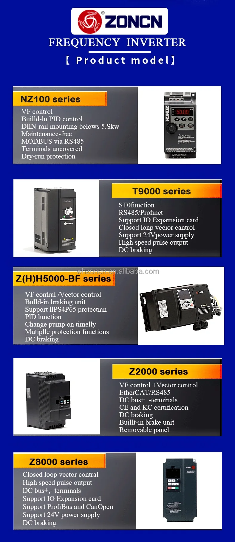 220v Single Phase 3HP VFD Zoncn Vector Control AC Motor Drives